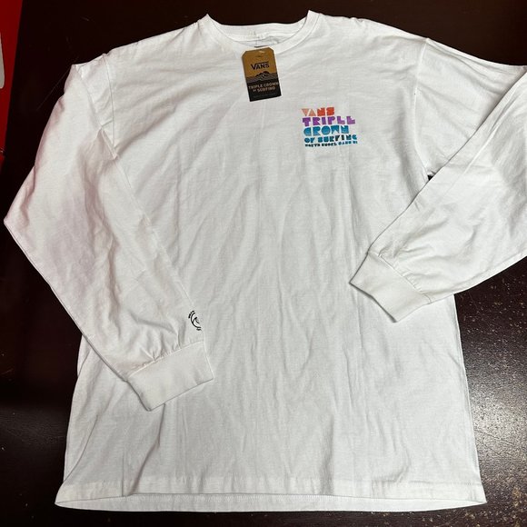 Vans | Shirts | Vans Mens White Triple Crown Of Surfing Long Sleeve ...
